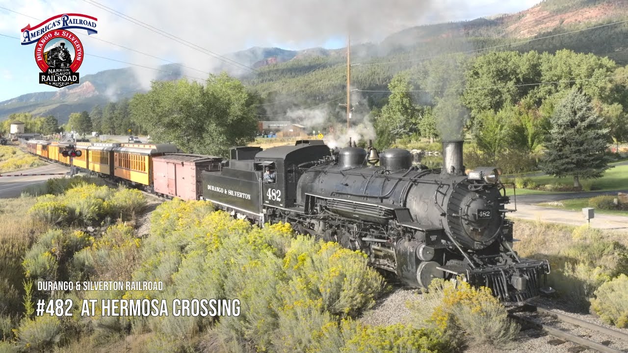DURANGO & SILVERTON RAILROAD - 482 at Hermosa Crossing - YouTube