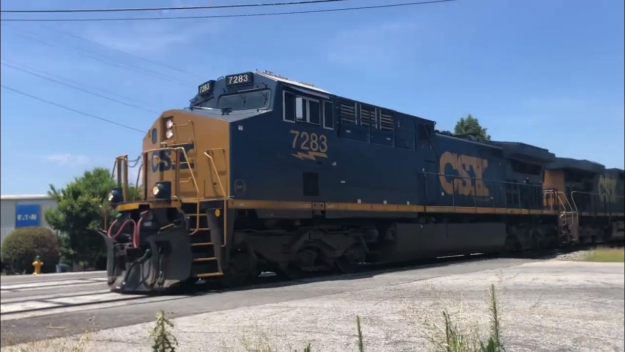 CSX 7283 leads L635 into Maxwell yard on 7-2-24 - YouTube