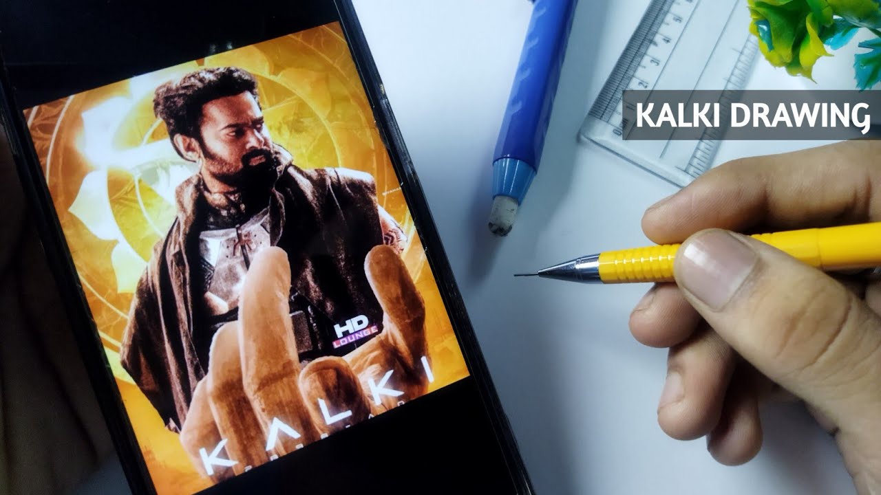 Kalki Drawing , Prabhas Drawing | Outline Drawing TUTORIAL , step-by ...