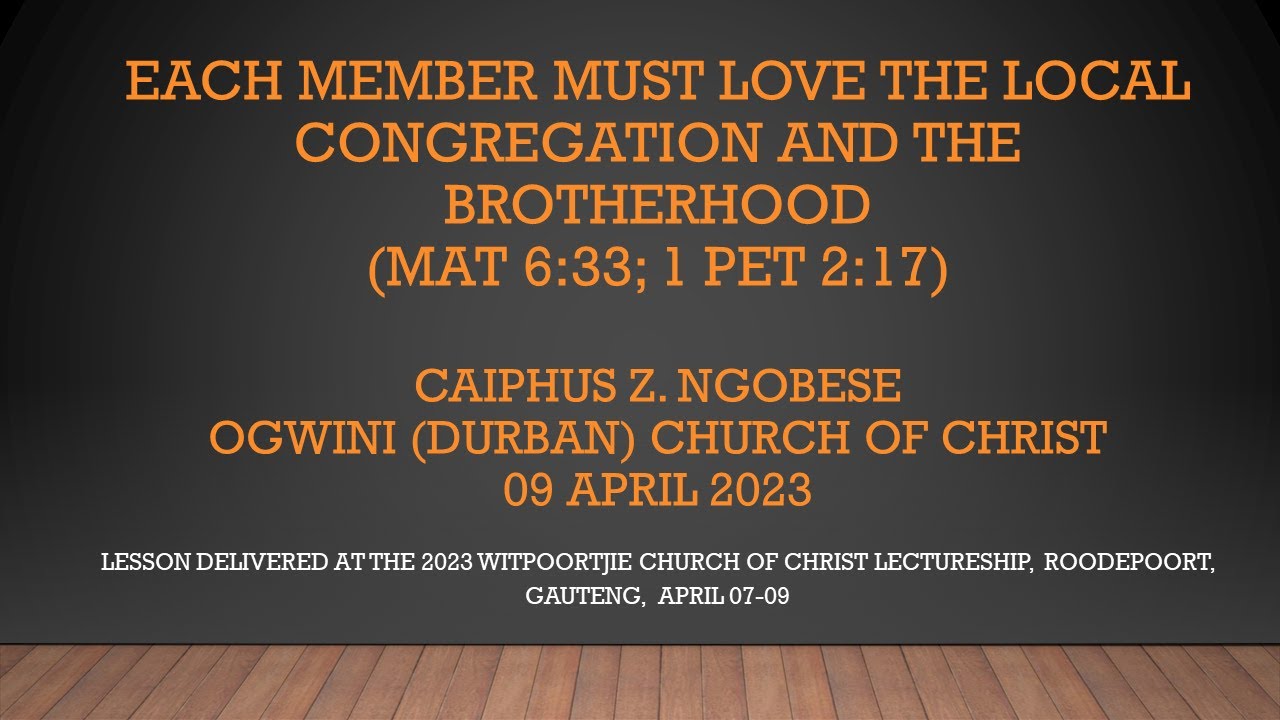 Each member must love the local church and the brotherhood - YouTube