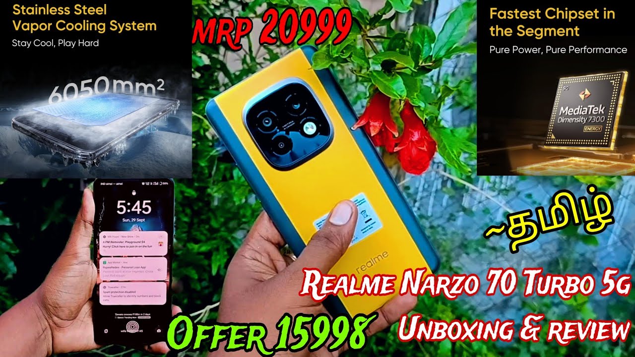 Realme NARZO 70 Turbo 5G Unboxing & Review in tamil Mobile under 16000 ...