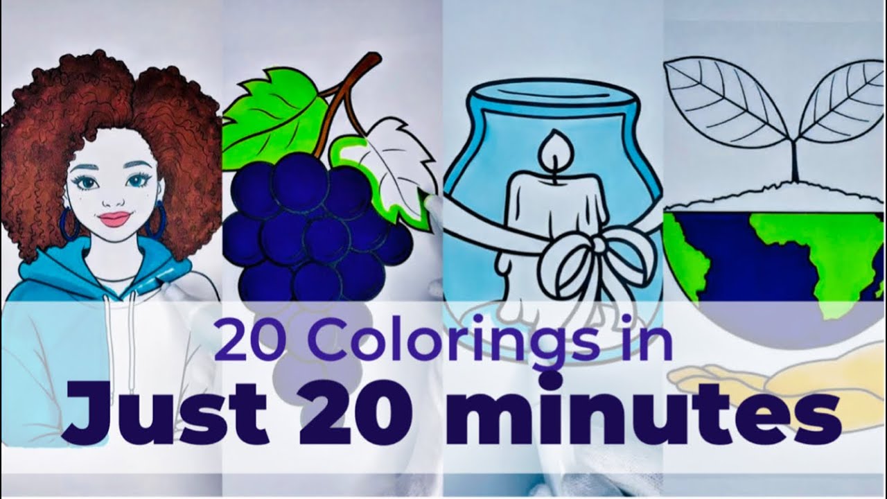 Pure Coloring ASMR | 20 Relaxing Coloring Videos in One | Calm ...