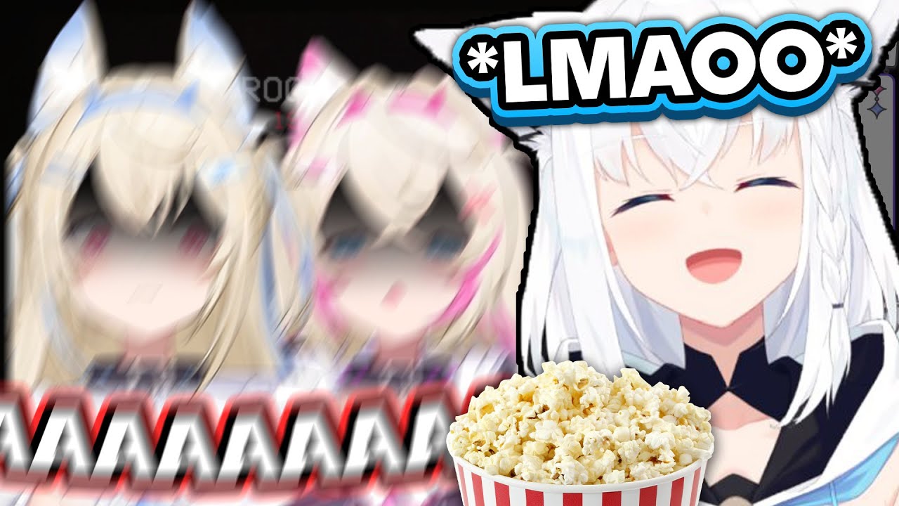 FuwaMoco are screaming for their lives while Fubuki is just there ...