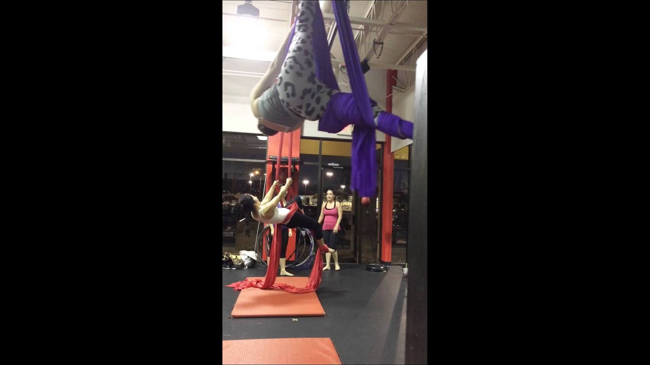 Aerial Silks Practice 10/14/14 (Split Rolls with Inversion) - YouTube