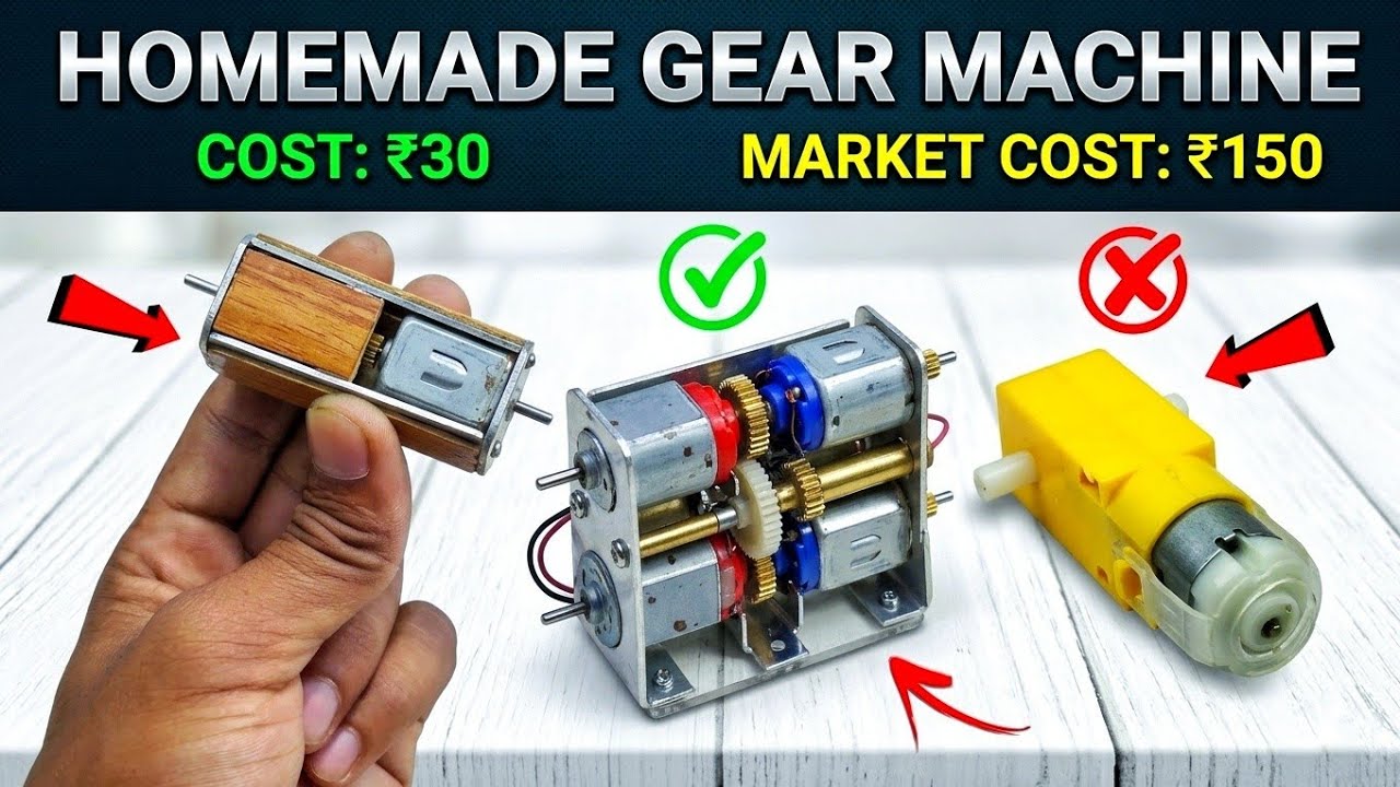 How to Make Dc Gear Motor at Home | Homemade Gear Motor | PVC Pipe Gear ...