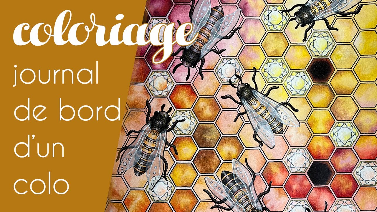 Je colorie des abeilles et des alvéoles de ruche dans le Summernights ...