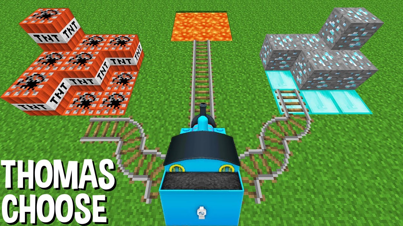 Which RAIL will THOMAS THE TANK ENGINE CHOOSE in Minecraft ! - YouTube