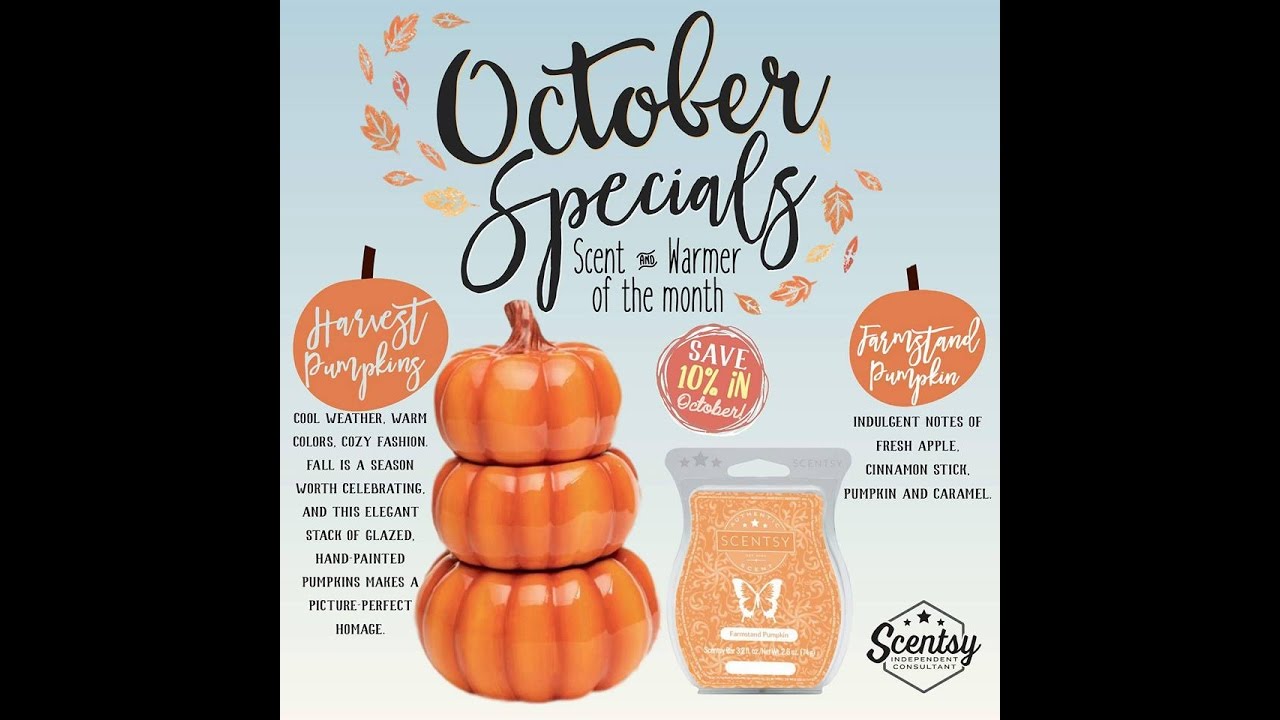 SCENTSY WARMER AND SCENT OF THE MONTH OCTOBER 2016 - YouTube