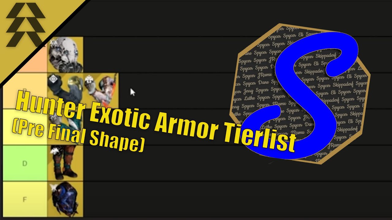 Hunter Exotic Tier List (Pre Final Shape) - YouTube