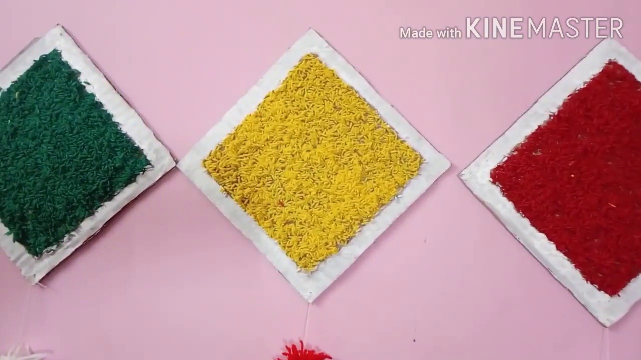 Colour Rice Art For Homedecoration🌸🌸 - YouTube