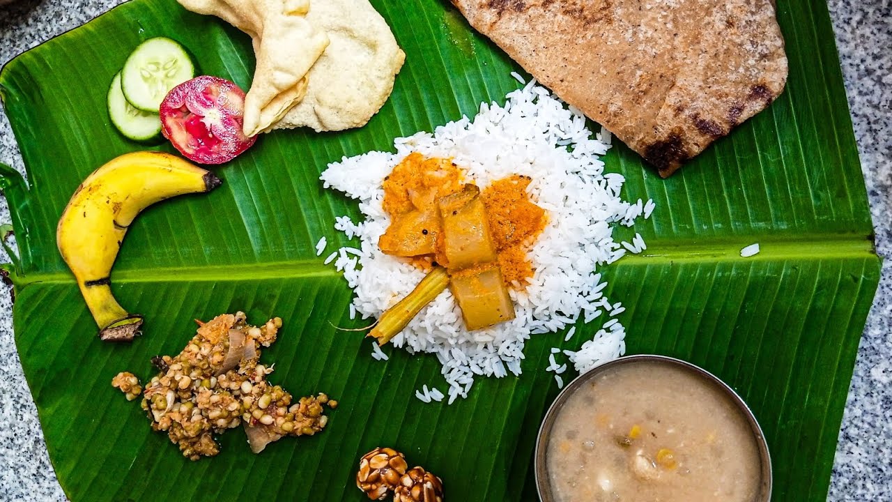 Traditional South Indian Meal || Janmashtami Special || Meal in Banana ...