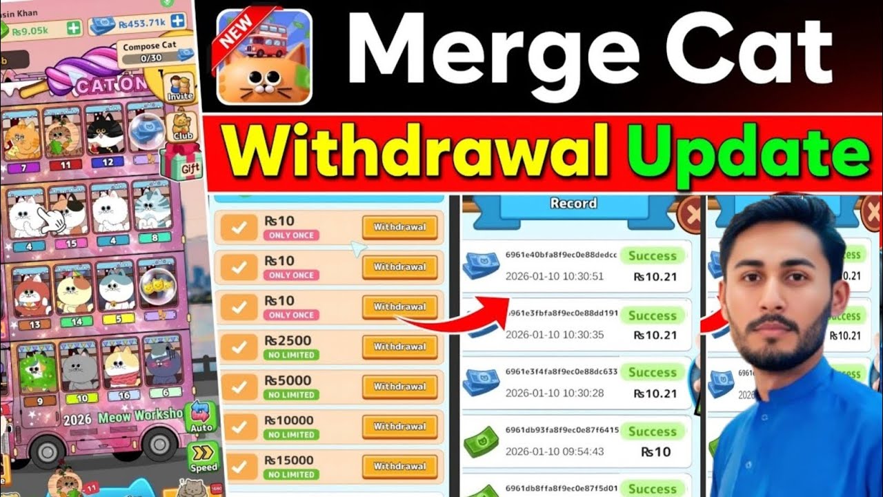 Merge Cat App Review - Merge Cats Puzzle Game | New Earning App 2026 ...