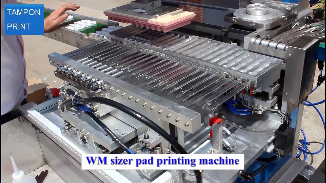 WM walmart Sizer pad printing machine - YouTube