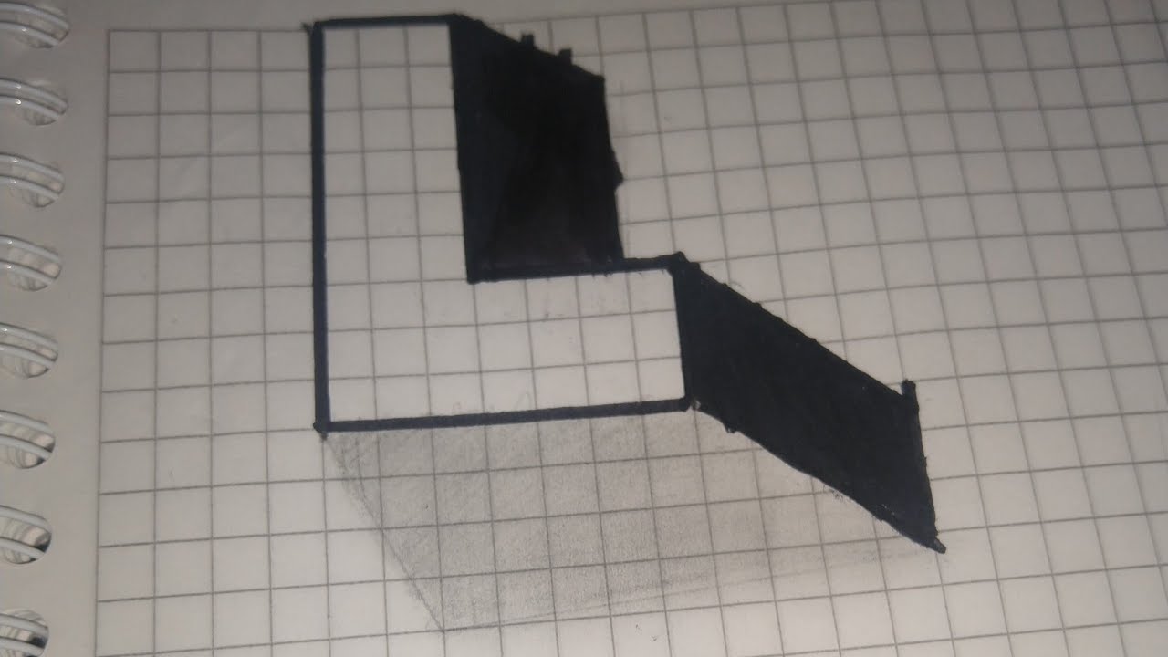 como dibujar la letra L en 3d fácil - YouTube