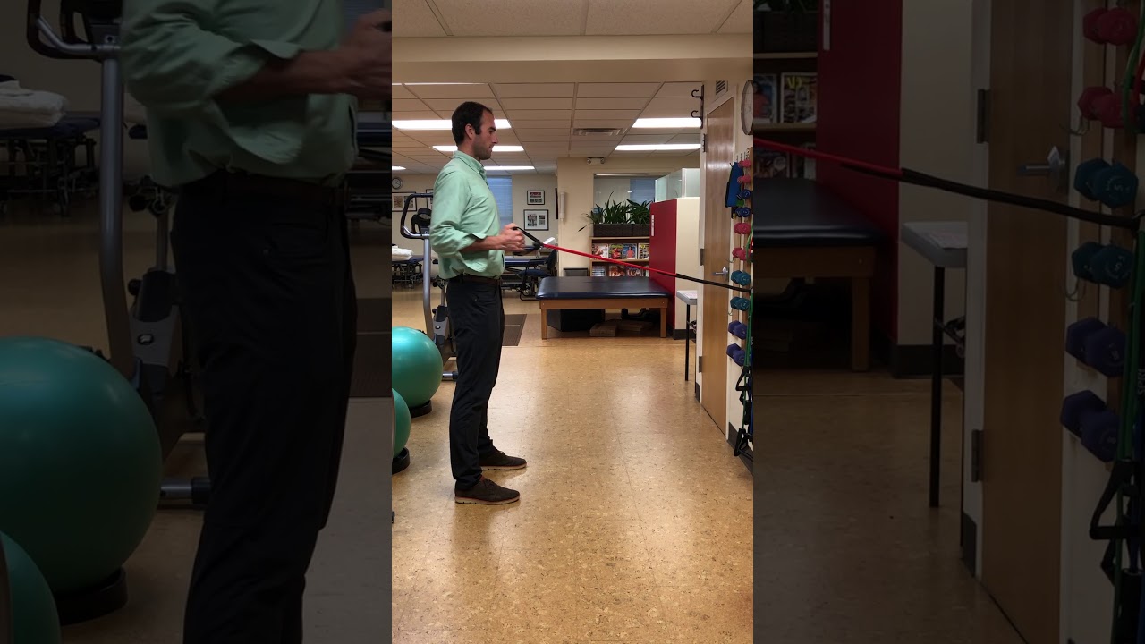 Standing Theraband Row - YouTube