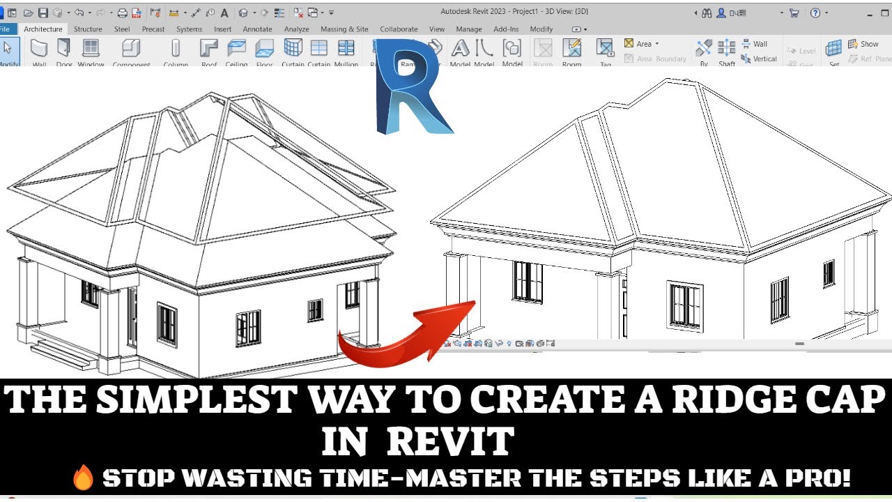 Revit Tutorial How To Create Ridge Cap In Revit|| FAST & EASY LIKE A ...