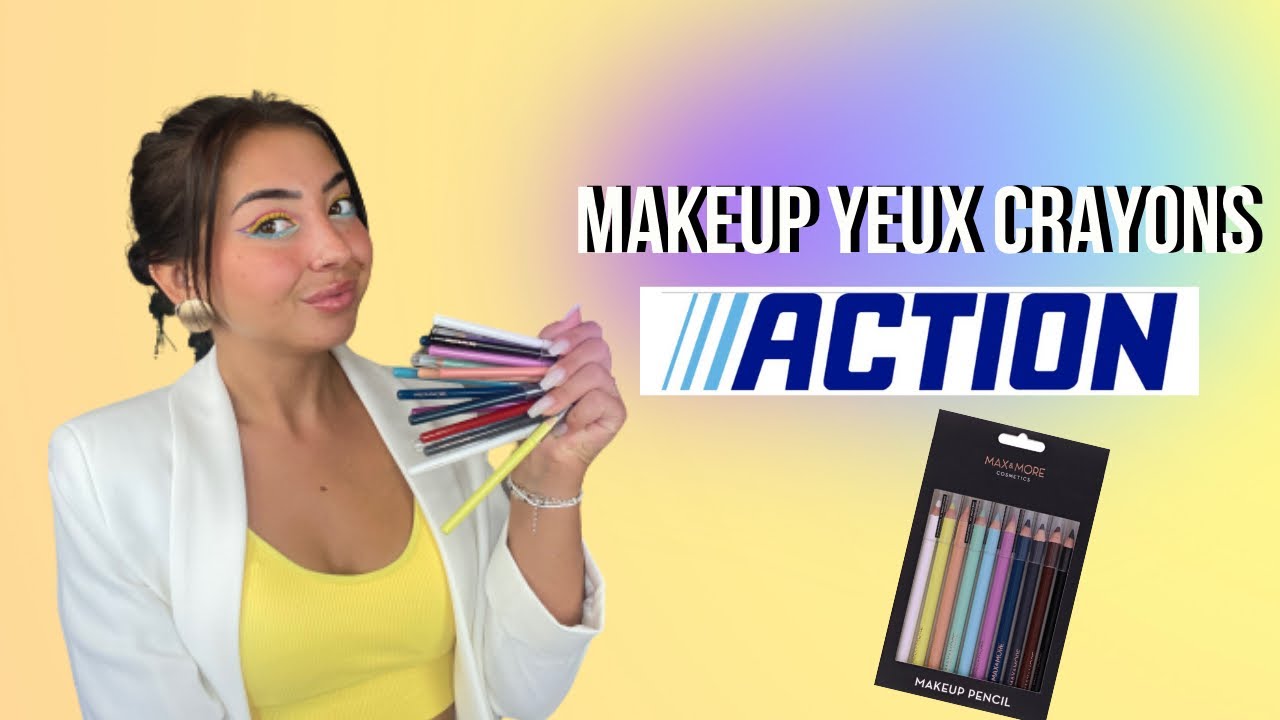 MAKEUP YEUX 100% CRAYON MAX&MORE | ACTION 💛💜💙 - YouTube