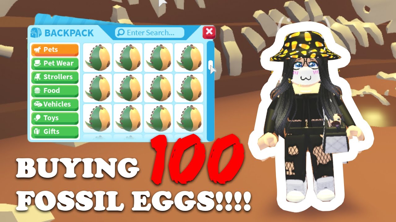 BUYING 100 FOSSIL EGGS IN ADOPT ME - YouTube