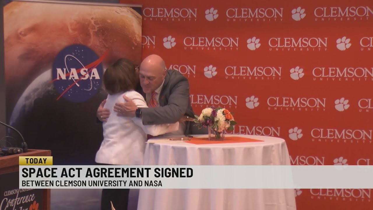 Clemson University, NASA sign historic Space Act Agreement - YouTube