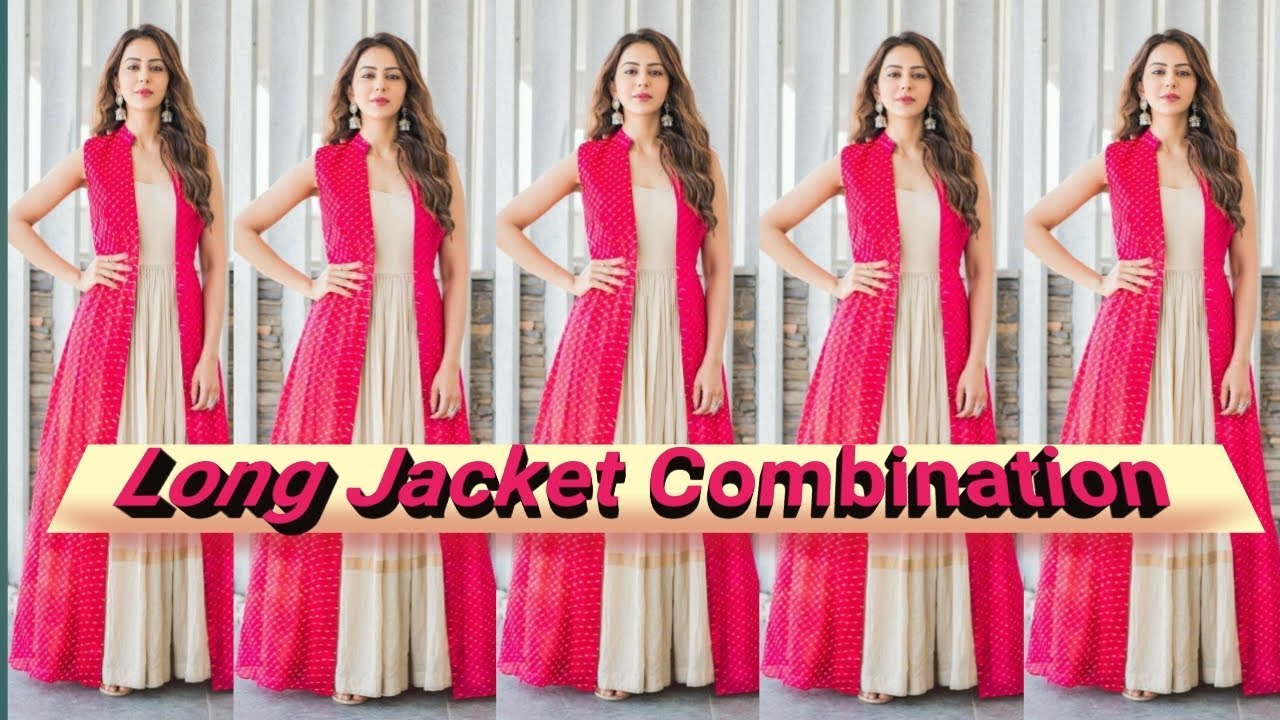 Different Colour Combination of Long Jacket on Indian Dress/Long Jacket ...