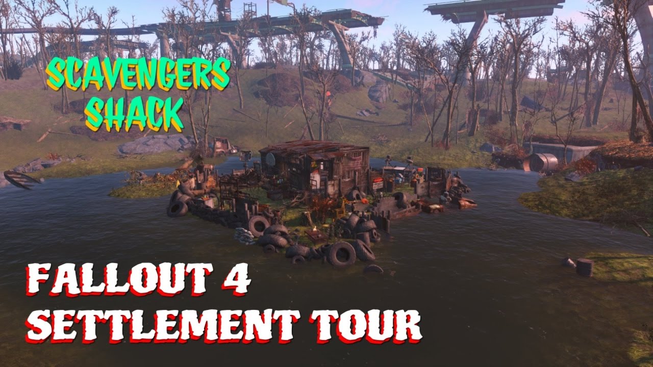 Fallout 4 Settlement Build Tour: Scavengers Shack (First Build with ...