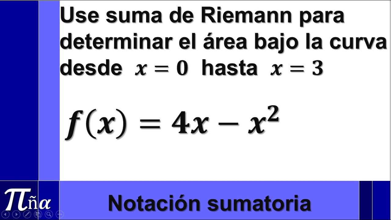 Área bajo la curva usando Sumas de Riemann (ejemplo 1) - YouTube
