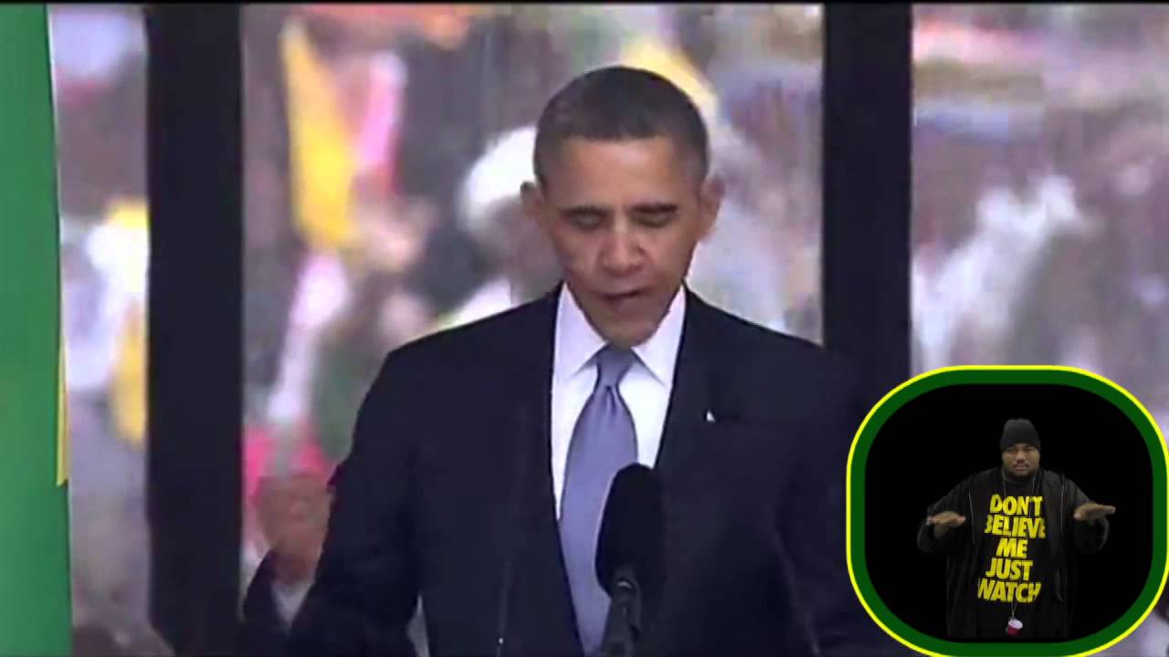 President Obama's speech with the Fake Sign Language Interpreter at the ...