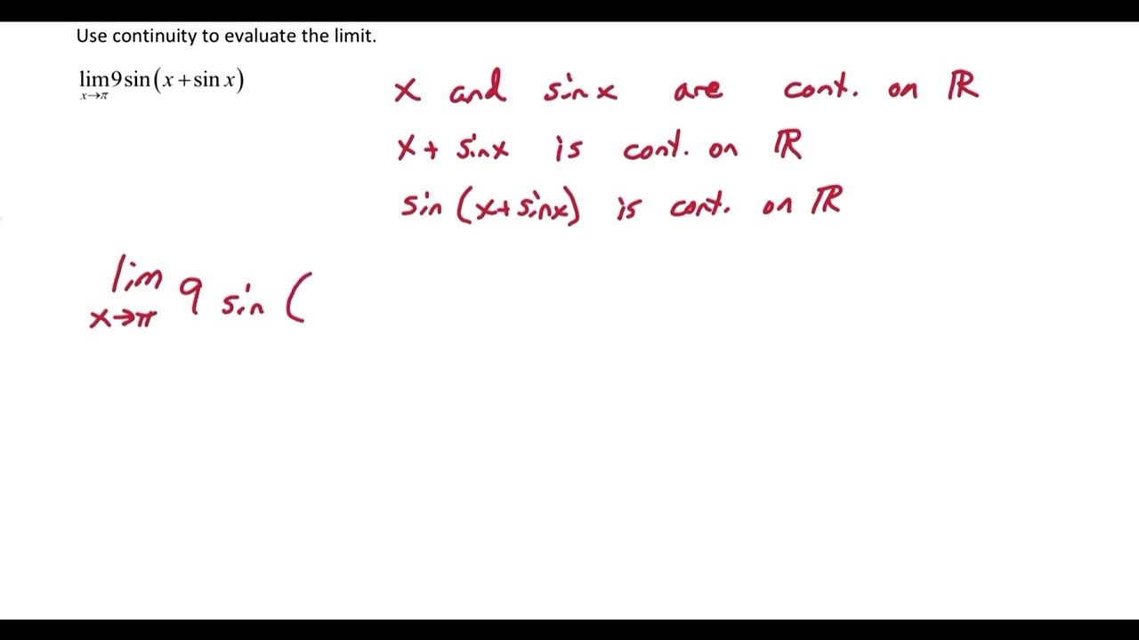 Using Continuity to Evaluate a Limit (2) - YouTube
