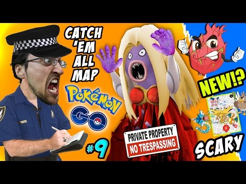 Pokemon Go TRESPASSING!! How To Catch 'Em All Map + Scary Jynx Encounter w/ FGTEEV Fam New Creature?