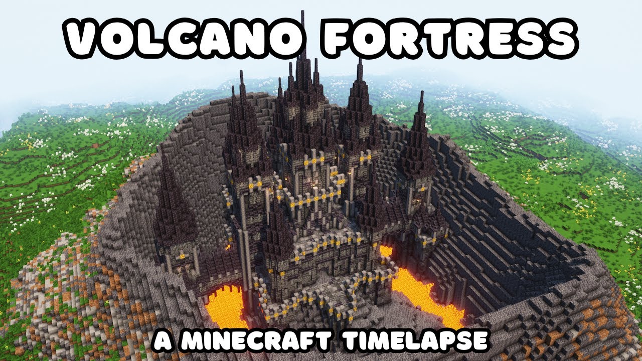 Fantasy Volcano Castle - Sootspire - Minecraft Build Timelapse - YouTube