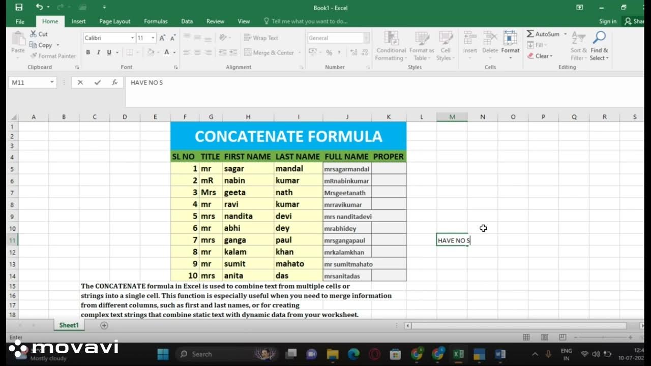Mastering Excel How To Use The Concatenate Function To Combine Text Effortlessly Youtube