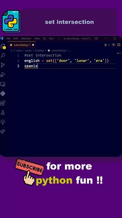 set intersection using python - YouTube
