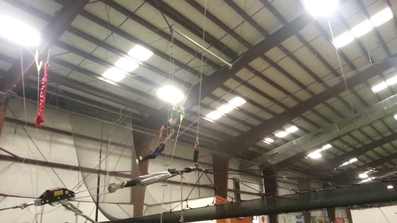 First time trapezing - YouTube