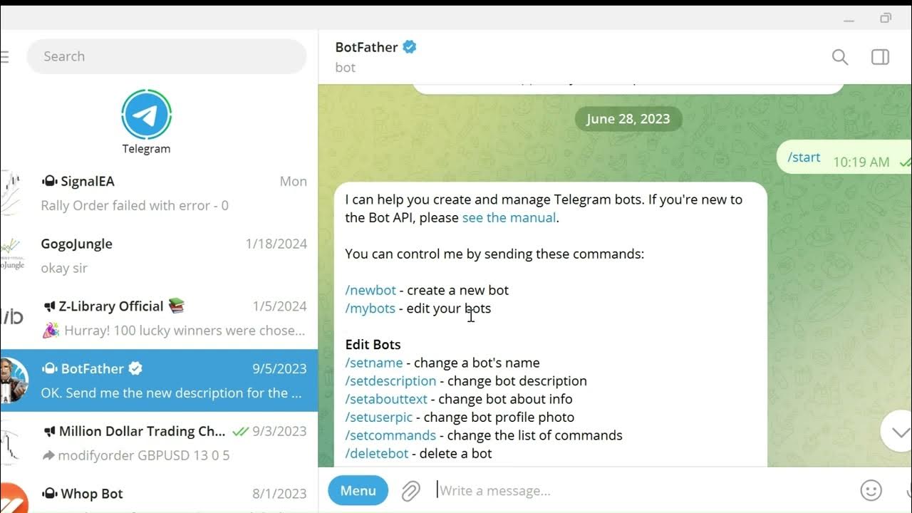 Mql4 Mql5 Course How To Create Telegram Bot Youtube