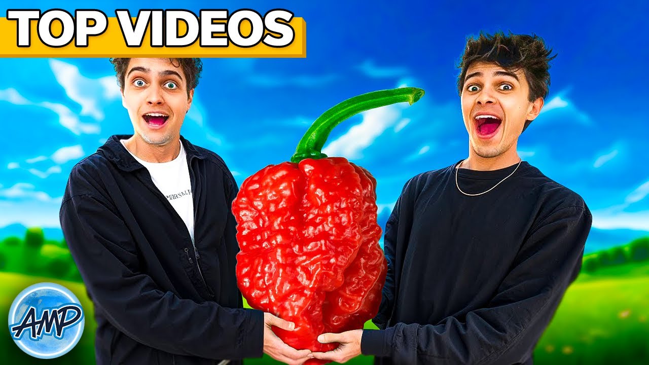 SURVIVING on the CRAZIEST FOOD CHALLENGES! | Amp World - YouTube