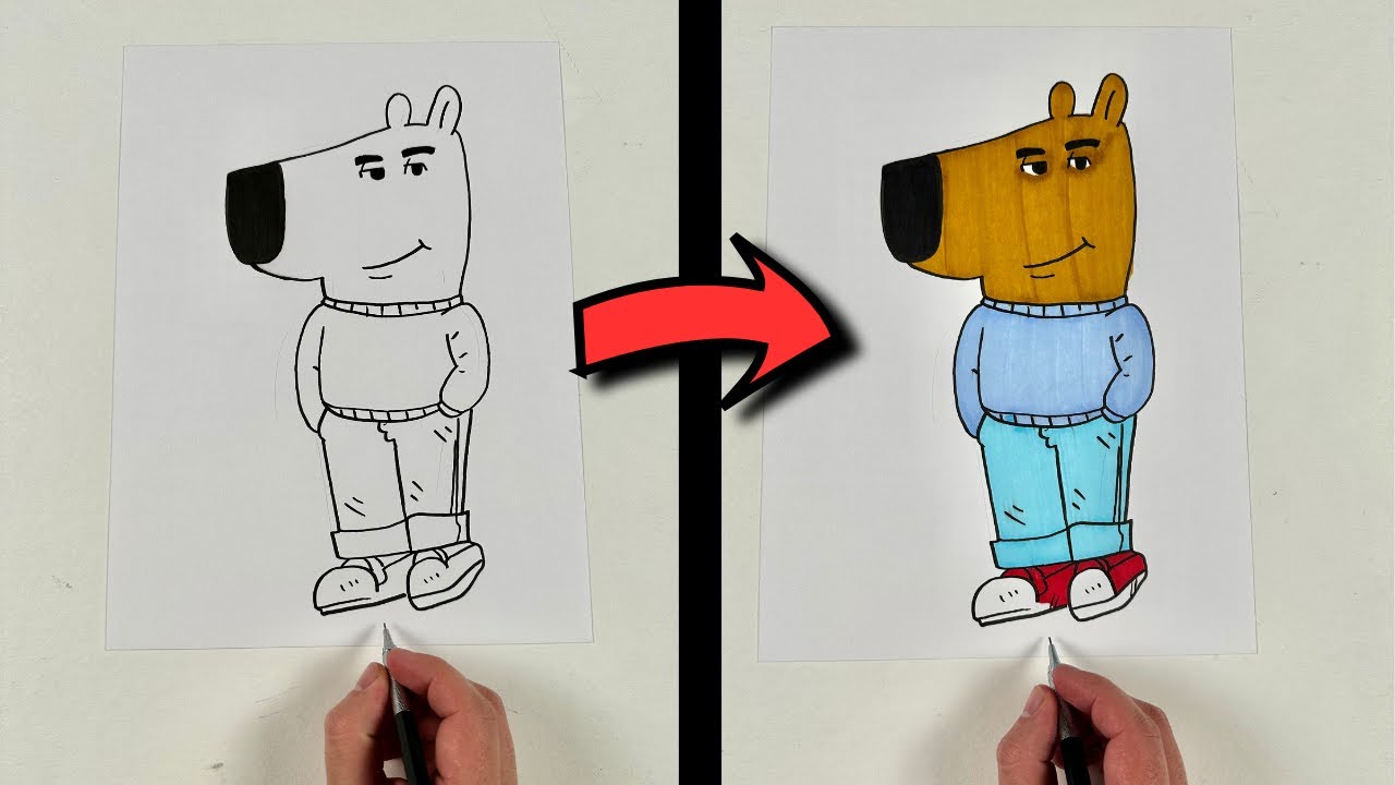 How To Draw Just A Chill Guy - YouTube