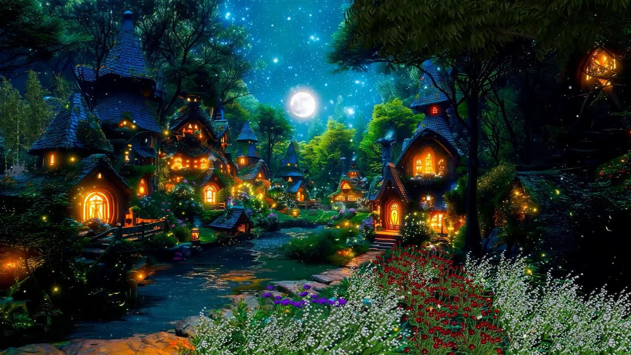 The Moonlight Fairies with Relaxing Fairy Village by Night, Frog ...