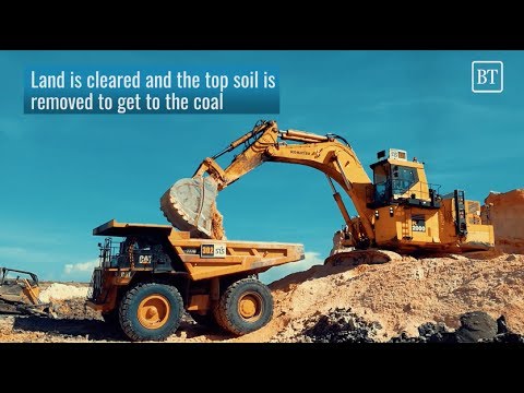 How coal is extracted from an open pit mine