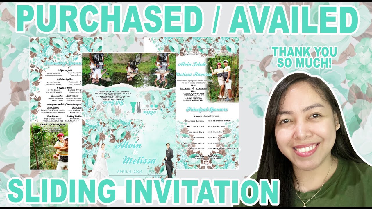 PURCHASED SLIDING WEDDING INVITATION LAYOUTS | MINT GREEN | THANK YOU 💚 ...