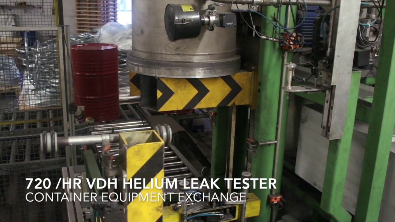 Helium tester for leak testing of steel drums - YouTube