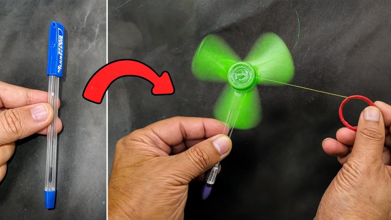 DIY Mini Hand Fan With Pen | how to make a mini hand fan with pen ...