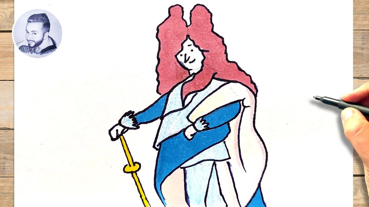 Comment dessiner louis xiv - YouTube