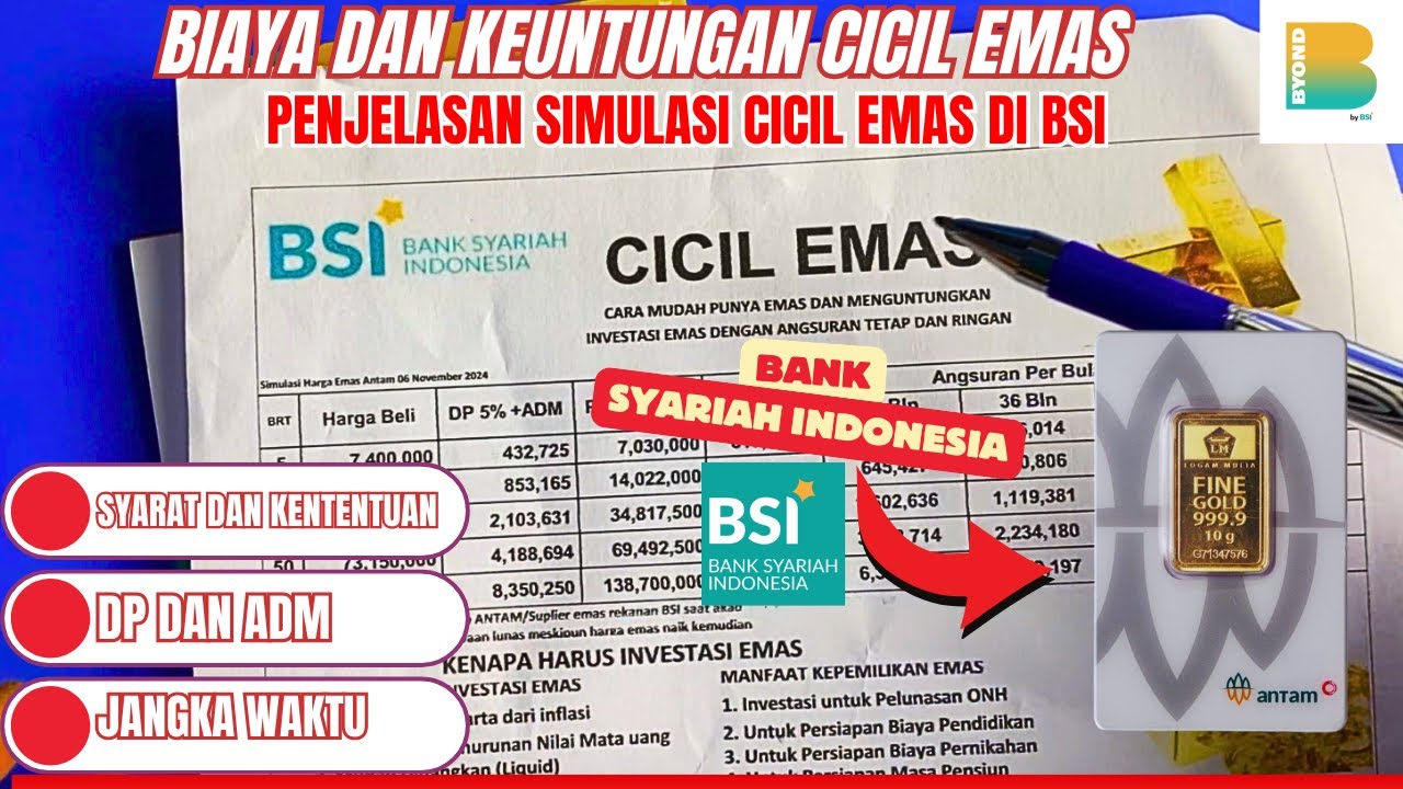 Biaya Cicil Emas di BSI - YouTube