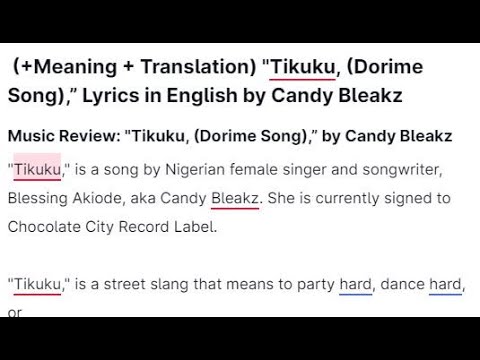 (+Lyrics) "Tikuku, (Dorime Song),” Lyrics Meaning and Lyrics ...