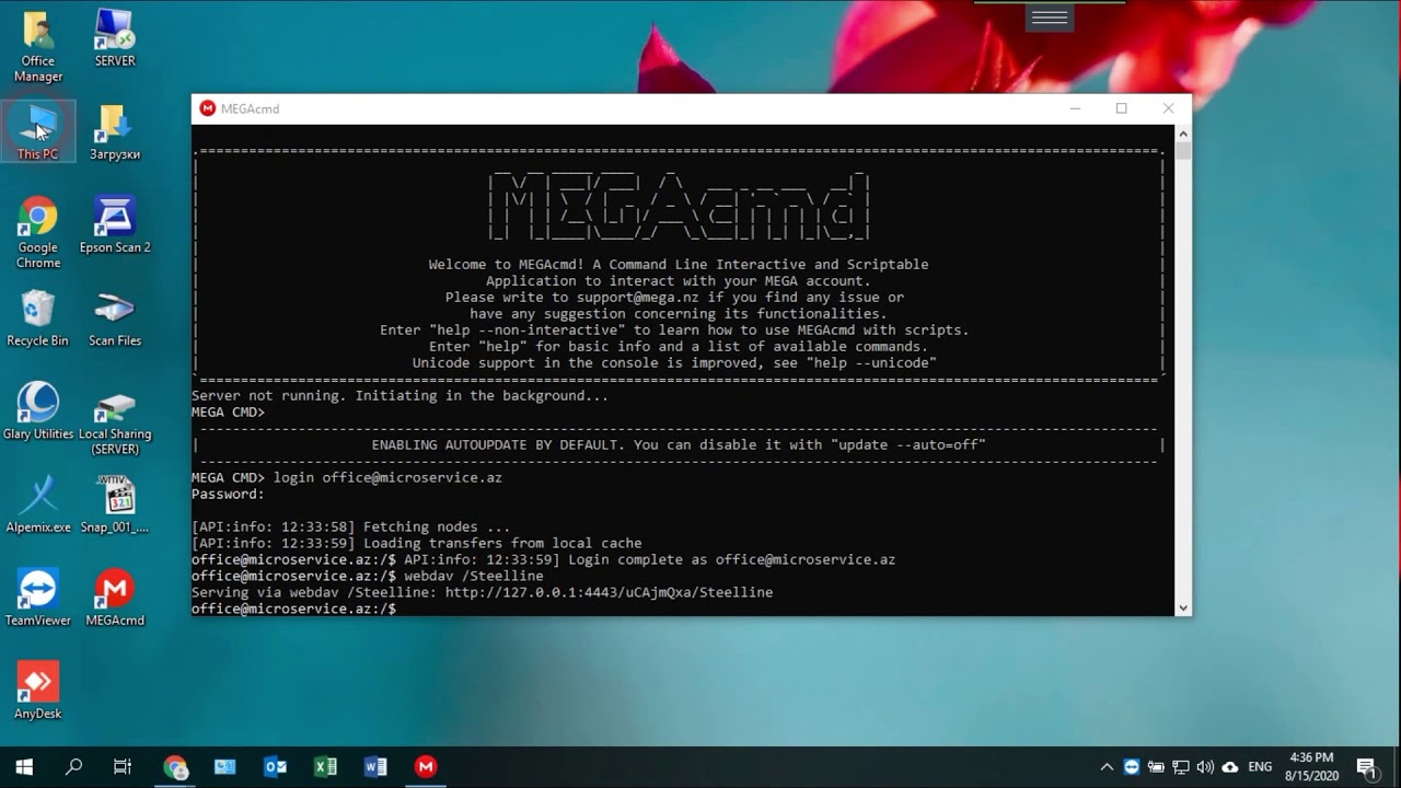 Settings MEGAcmd and Webdav MEGA Cloud Server - YouTube