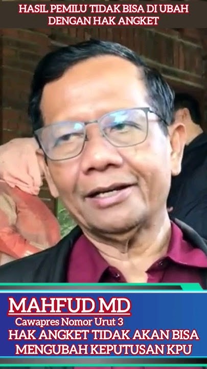 Tegas!! Mahfud MD Sebut Hak Angket Tidak Bisa Merubah Hasil Pemilu - YouTube
