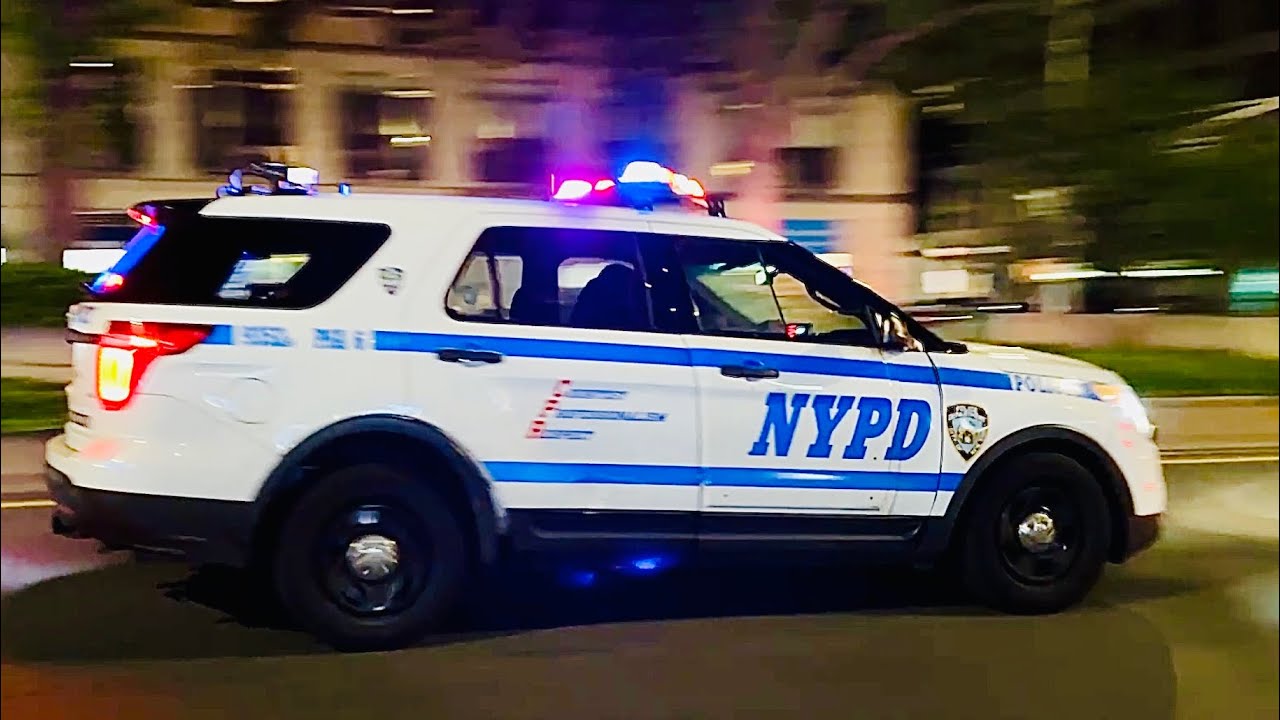 NYPD POLICE INTERCEPTOR UTILITY RESPONDING ON BROADWAY ON WEST SIDE OF ...