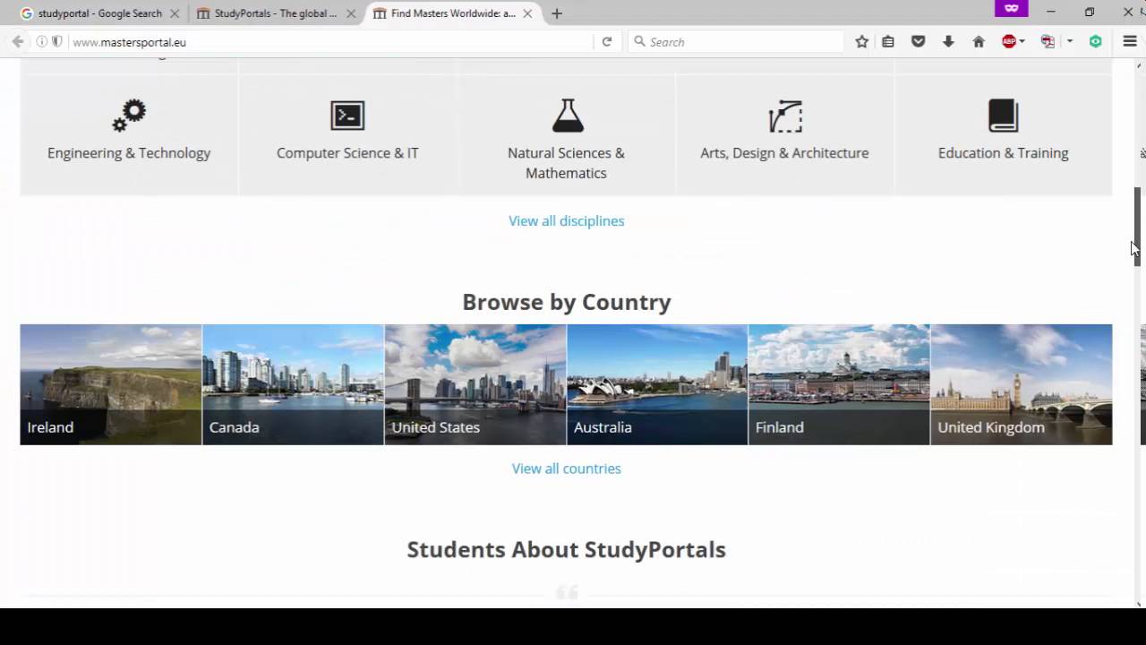 نظرة سريعة على موقع (studyportals) - YouTube