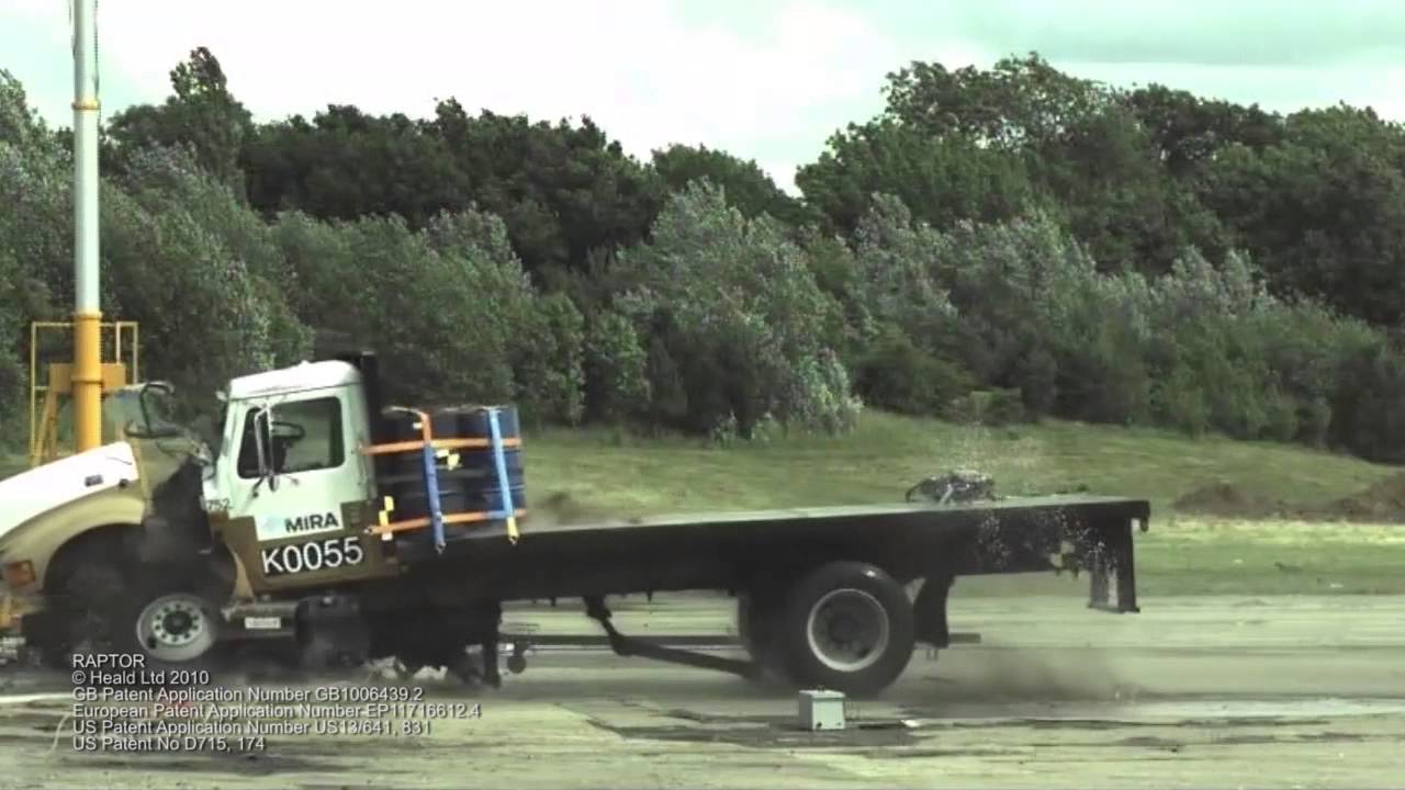 Heald HT1-Raptor Shallow Mount Automatic Bollard ASTM Crash Test - YouTube