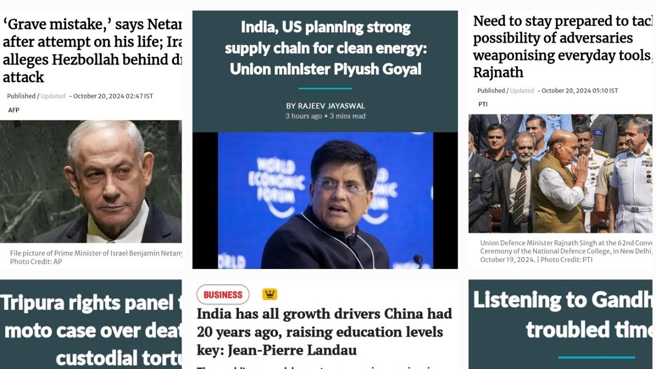 The Newspaper Analysis Today on 20/October 2024 (Sunday) [Editorial ...